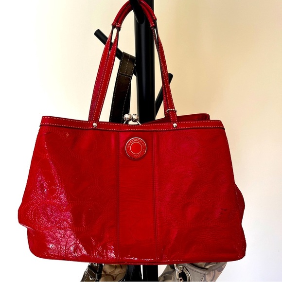 Coach | Bags | Coach Cherry Red Patent Leather Satchel | Poshmark